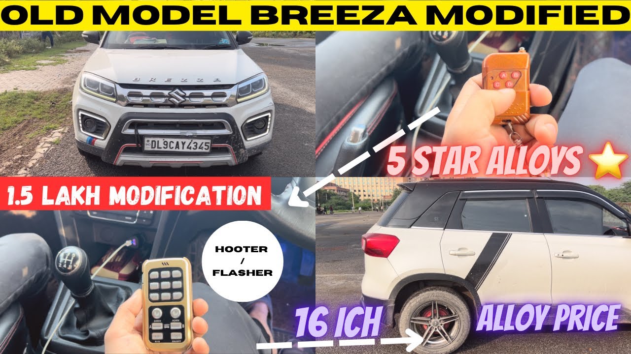 vitara Brezza modified ! Brezza modified alloy wheels ! Old model ...