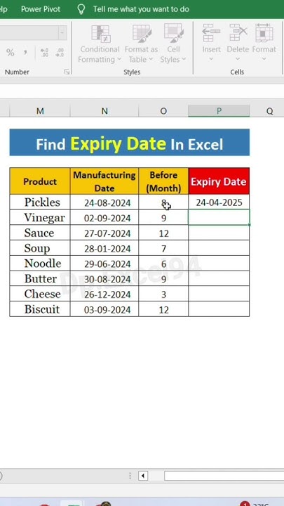 How to find Expiry Date in Excel - YouTube