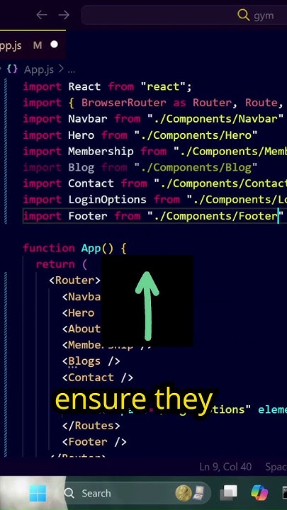 Today we will set up our app.js file in our react website #shorts #reactjs #coderealacademy ...