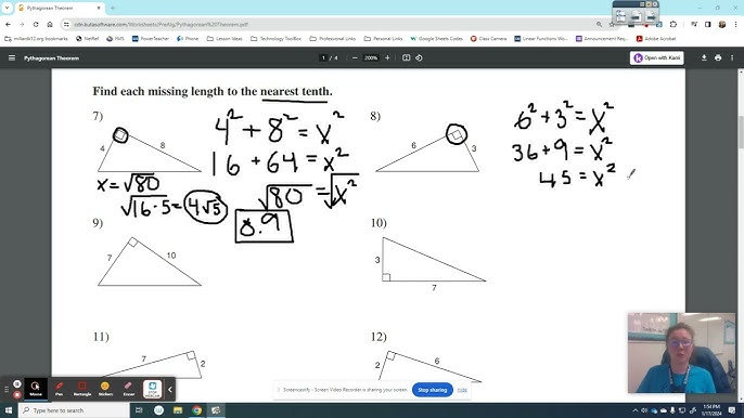 The Pythagorean Theorem Worksheet Pythagorean Theorem NFL And