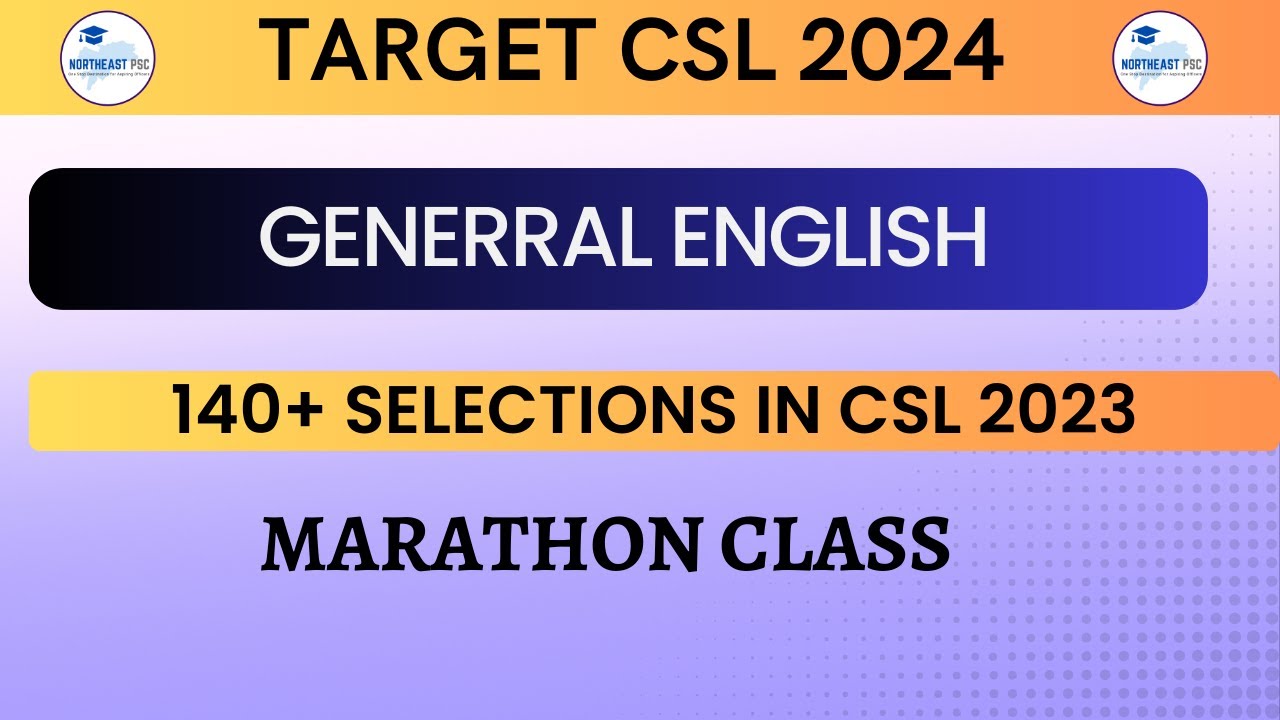 ENGLISH MARATHON CLASS I APSSB CSL 2024 - YouTube