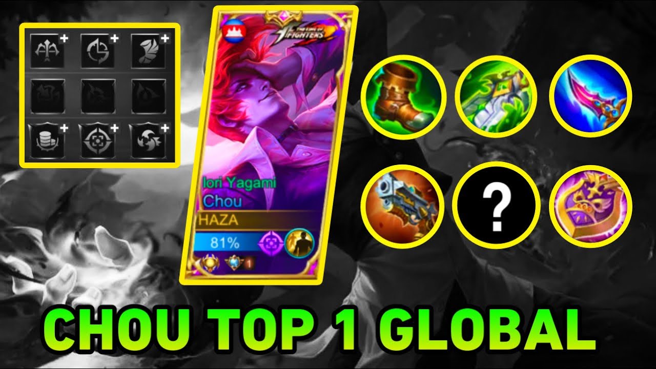 CHOU TOP 1 GLOBAL EMBLEM SET AND BUILD / CHOU NEW META GAMEPLAY ...