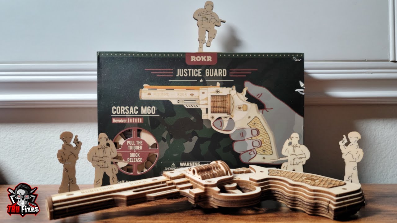LET'S BUILD IT! | ASMR | 3D Wooden Toy Gun Corsac M60 Rubberband ...