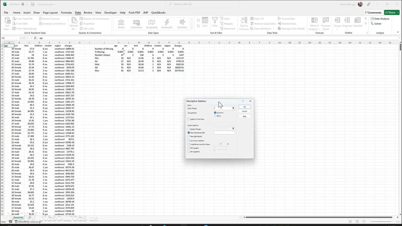 Beginning Your Univariate Analysis with Excel - YouTube