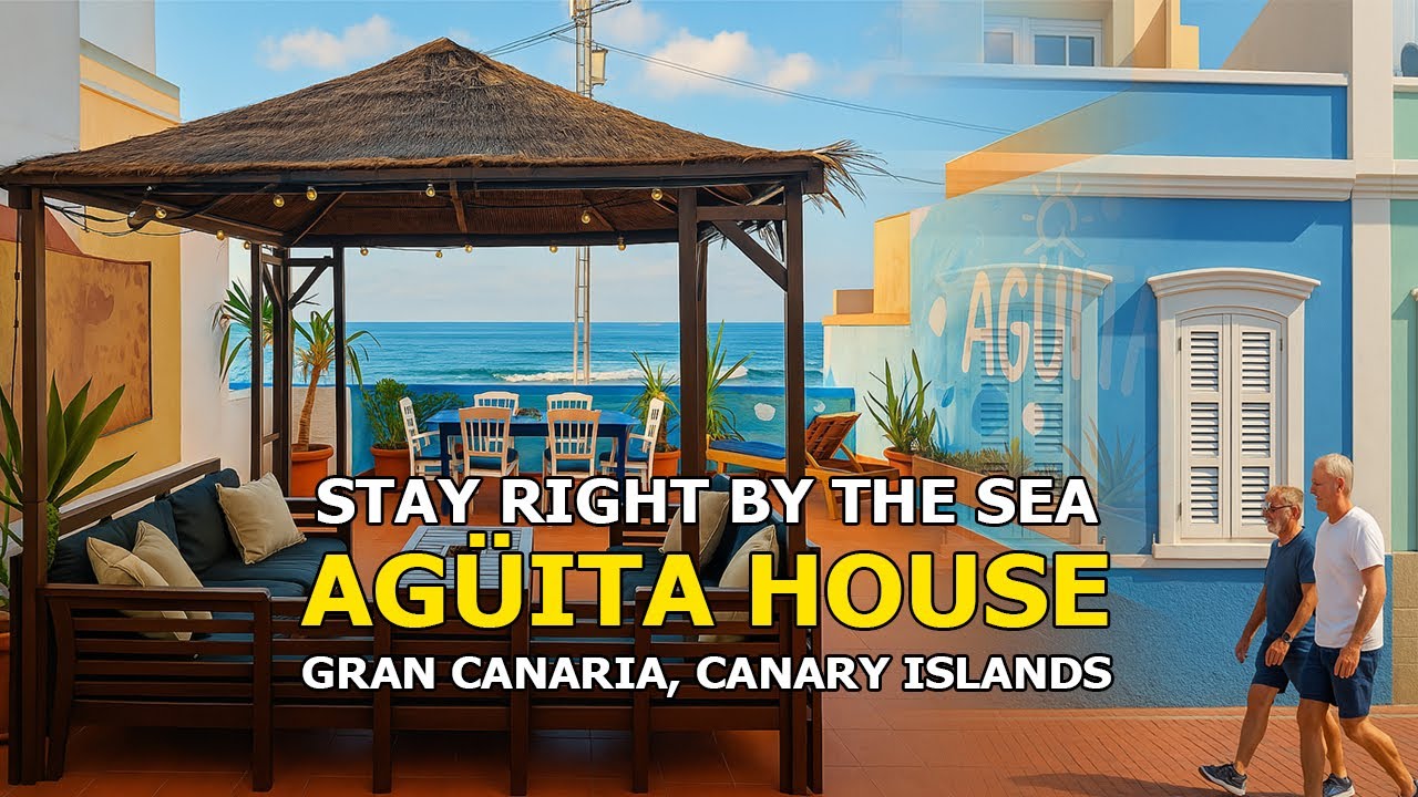 Aguita House Inside Tour | Best Beachfront Hostel in Gran Canaria - YouTube