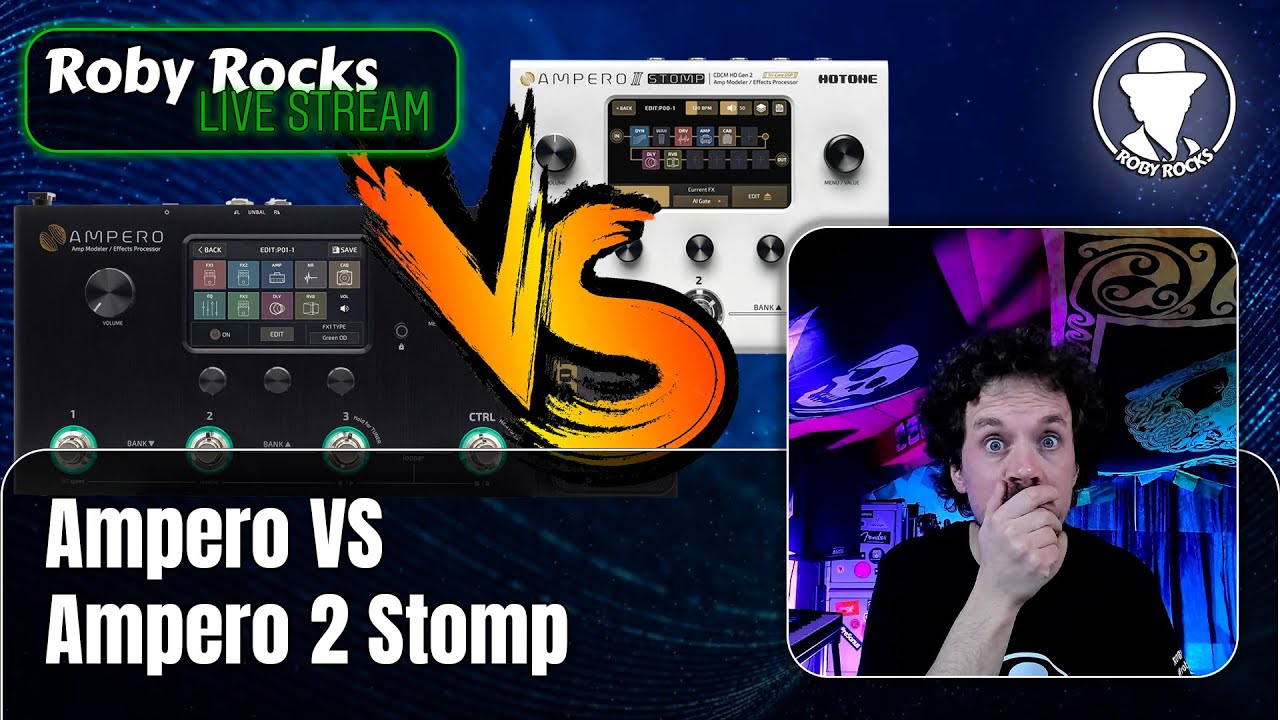 Roby Rocks Live | Hotone Ampero VS Ampero 2 Stomp - YouTube