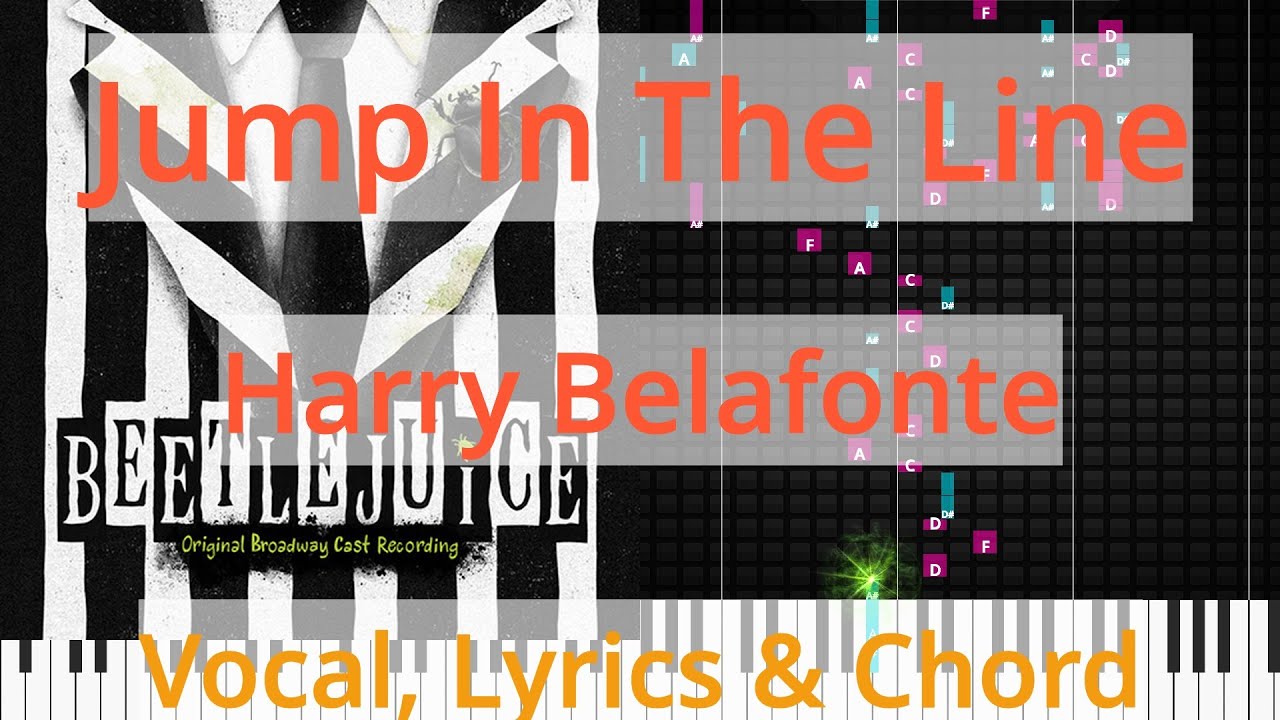 🎹Chord & Lyrics, Jump In The Line, Harry Belafonte, Synthesia Piano ...