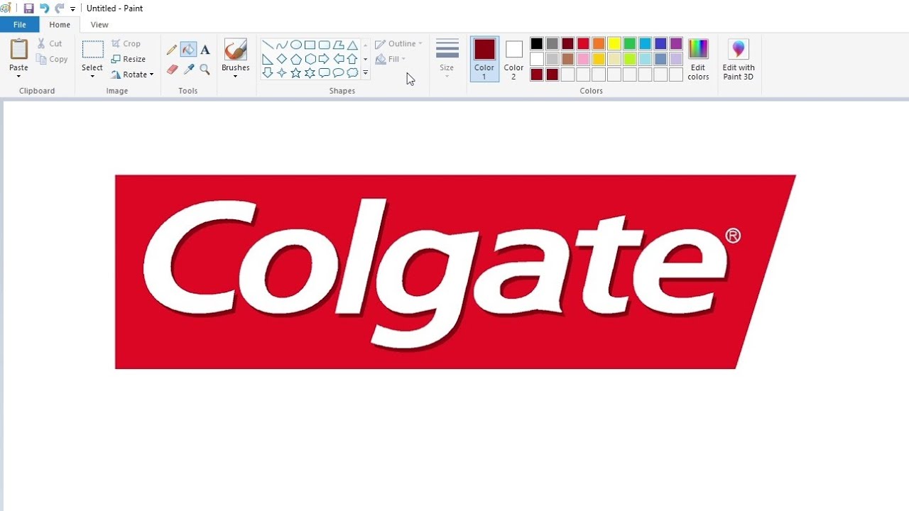 How to draw the Colgate logo using MS Paint | How to draw on your ...