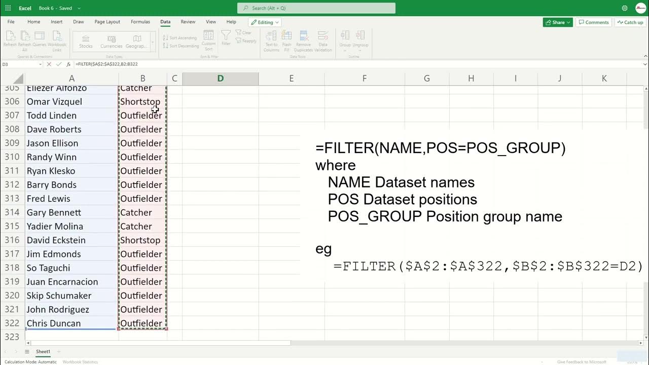 Filter Data Dynamically With Excel Filter Function Excel Tips And Tricks Youtube