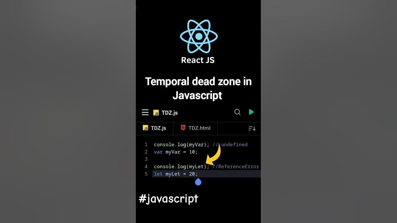 🔄 What is Temporal Dead Zone in JavaScript? | Easy Explanation 🔥#javascript#js#shorts #short# ...