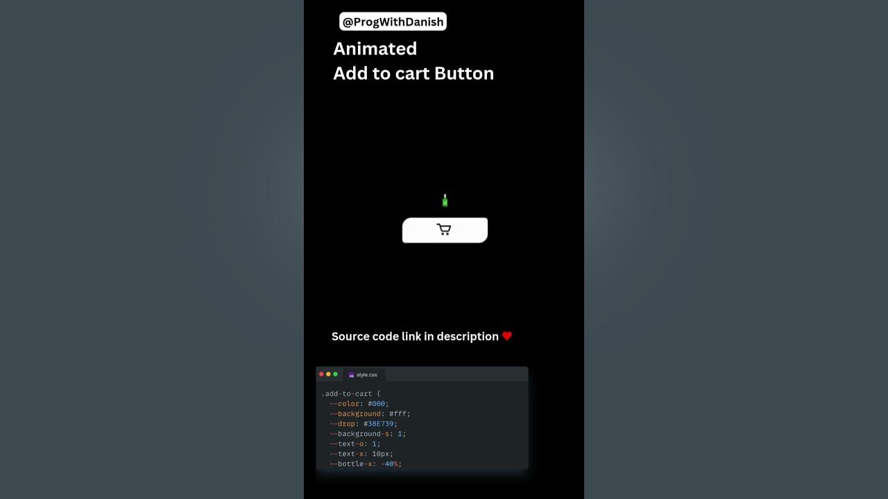 Animated Add to cart button #coding #learnhtml5andcss3 - YouTube