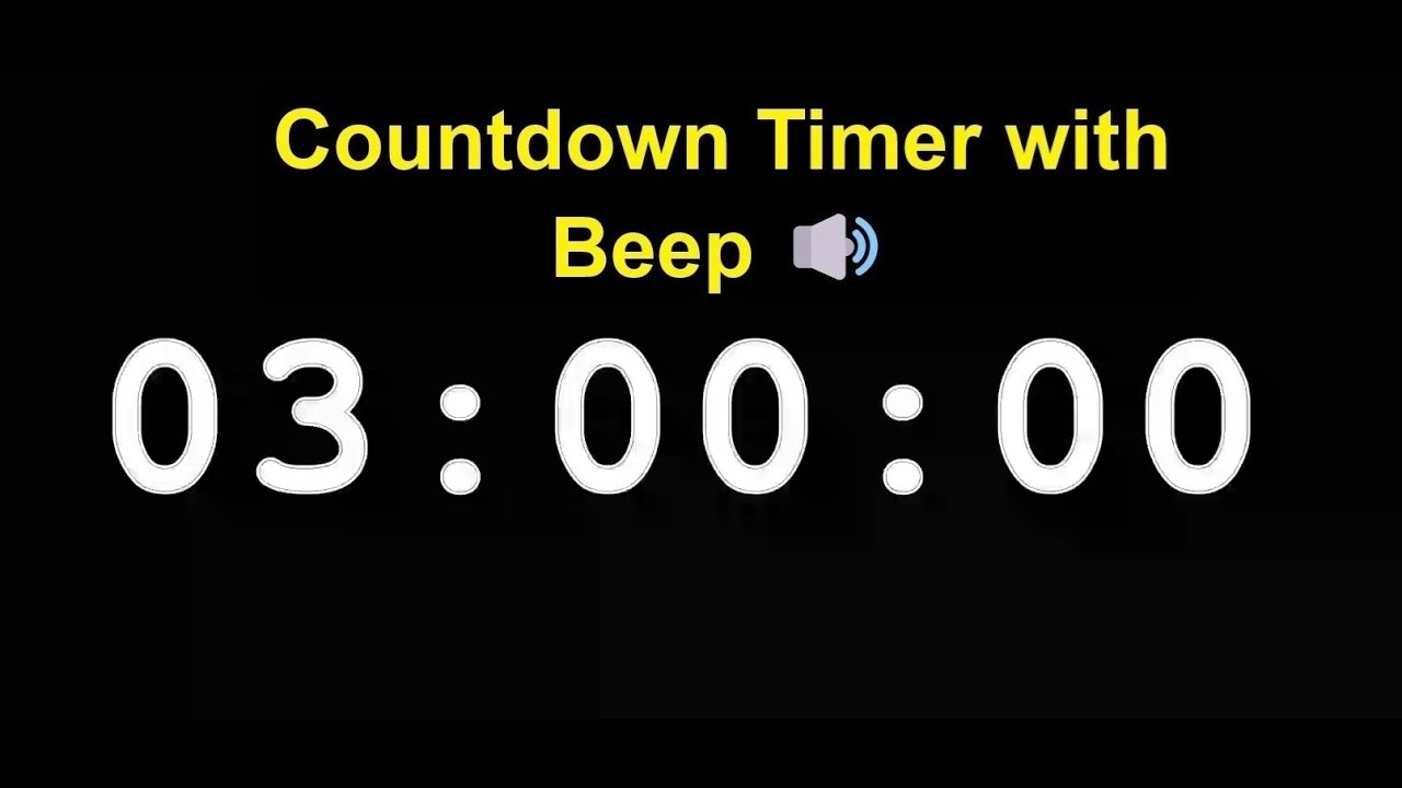 3 Hours Countdown Timer with Beep | 180 Min Timer - YouTube