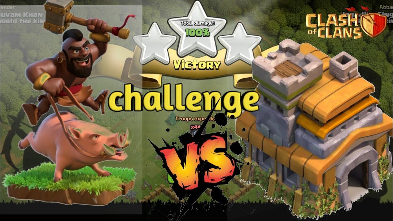 Only Hog Rider Challenge, On Fully Max Town Hall 7 , 😥😥can we do ⭐⭐⭐ ...