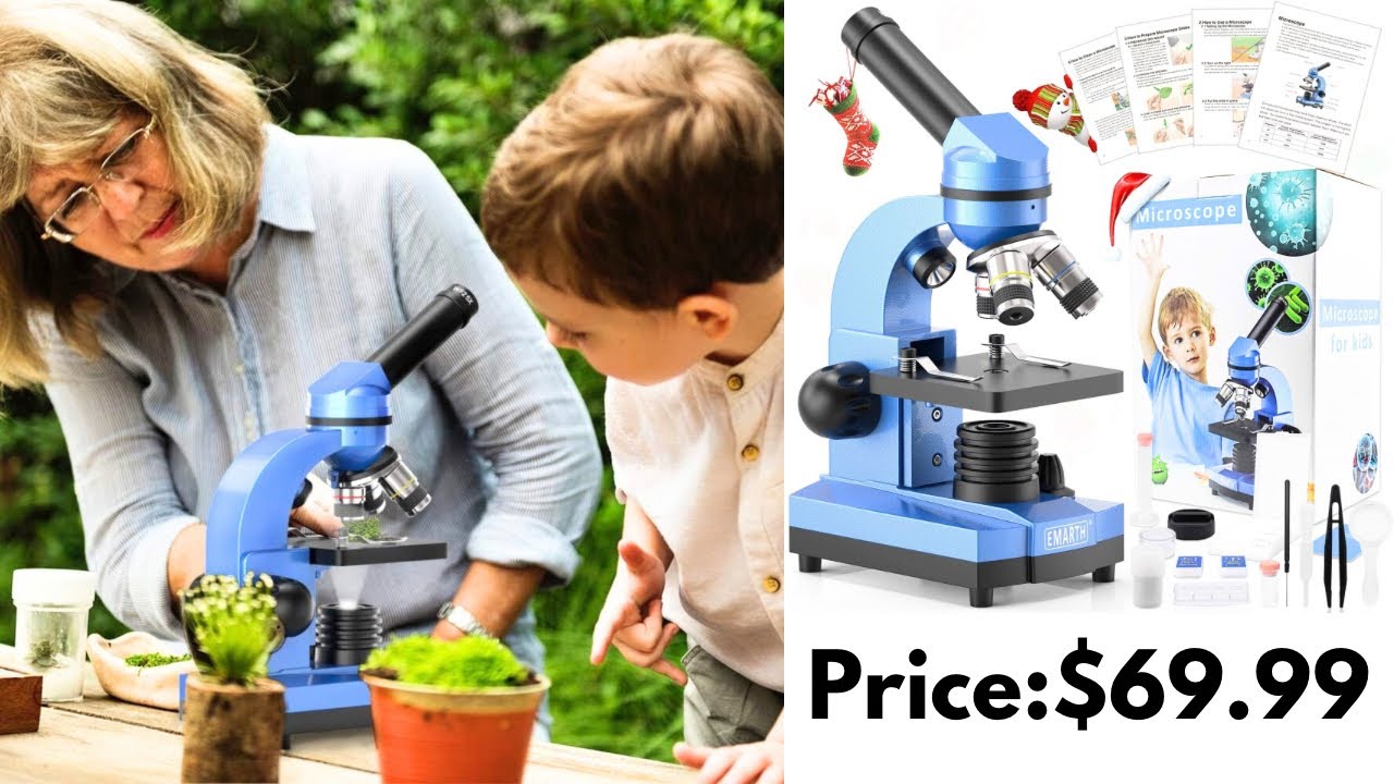 Microscope for Kids Beginners Children Student, 40X- 1000X Compound ...