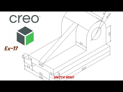 Ex-17 ptc CREO | AutoCAD | exercises 2d & 3d ptc CREO , AutoCAD| - YouTube