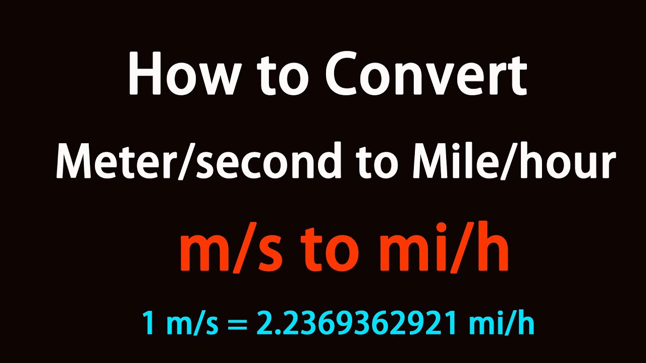 How To Convert Meter second To Mile hour YouTube how-to-convert-meter-second-to-mile-hour-youtube