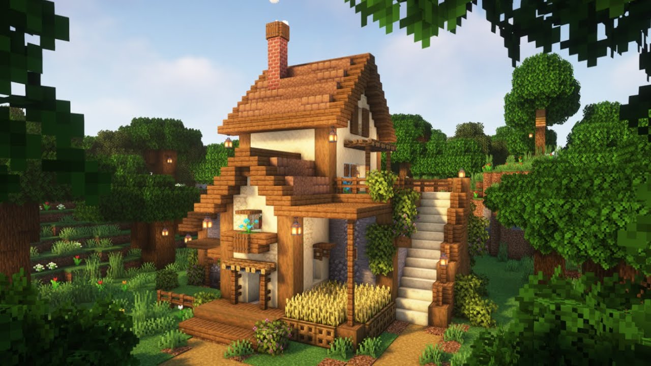 Simple Survival House | Minecraft Tutorial (interior included) - YouTube