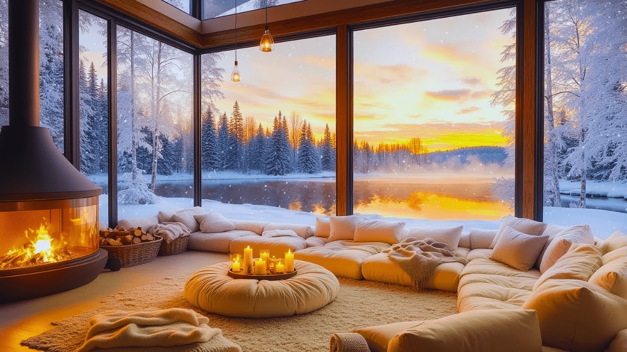 If You Want to Relax, This Ambiance is For You | Fireplace Crackling ...