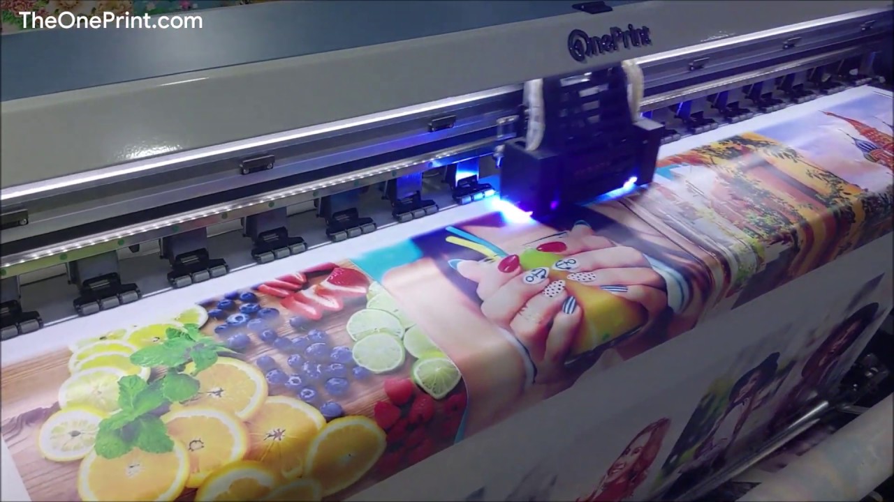 OnePrint 1.6m Low Cost Large Format UV Roll to Roll Inkjet Printer - YouTube