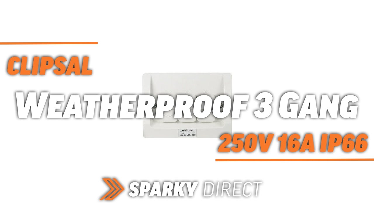 Clipsal WSF226-3RG | Weatherproof 3 Gang Switch 250V 16A IP66 | Grey ...