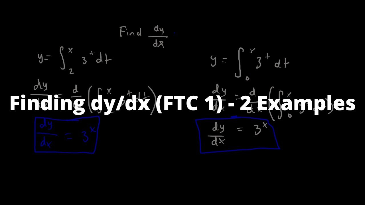 Find dy/dx (FTC 1) - 2 Examples - Solved - Calculus 1 - Chroniva - YouTube