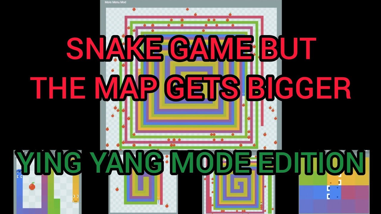 SNAKE GAME YING YANG MODE BUT THE MAP GETS BIGGER - YouTube