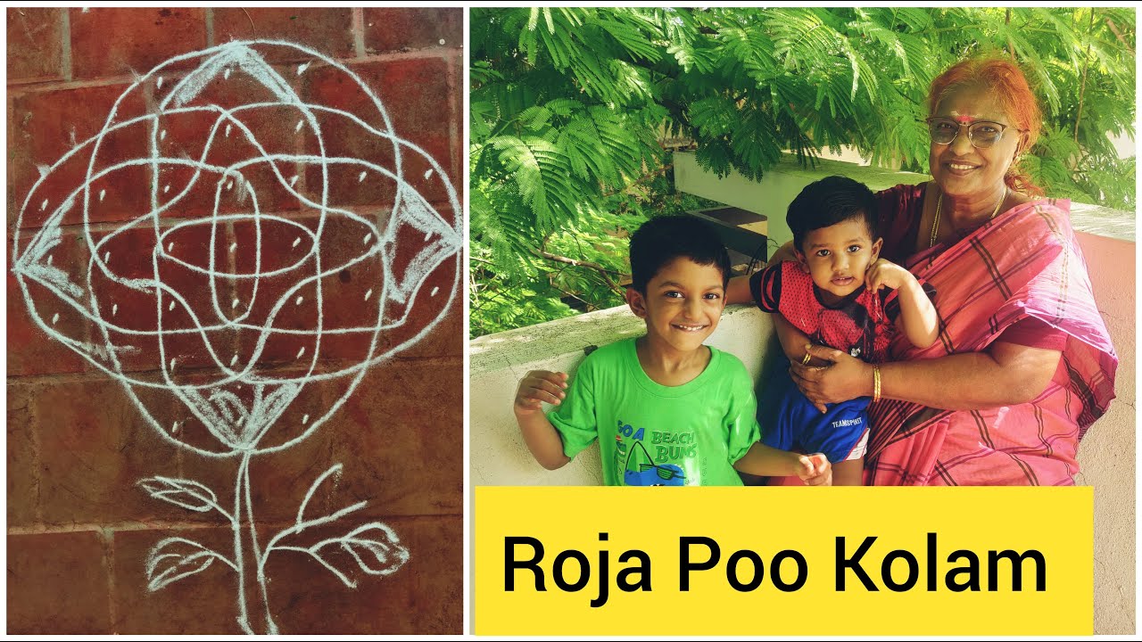 Ep.3 - 3*7 Friday Kolam // Roja Poo // Idhaya Kamalam // Simple and ...