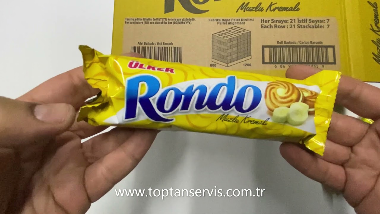 Ülker Rondo Muzlu Kremalı Sandviç Bisküvi 61 Gr x 24 Adet - YouTube