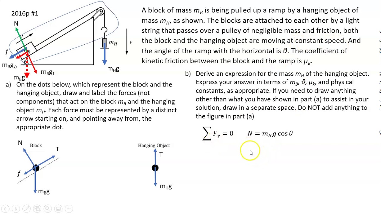 ap physics forces on an incline example - YouTube