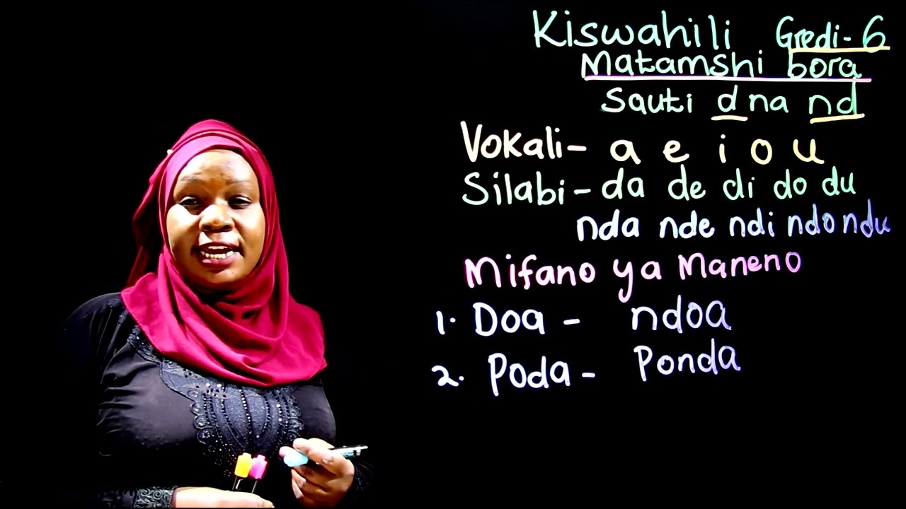 Gredi 6 Kiswahili Mwalimu Rehema - Matamshi Bora Sauti d na nd - YouTube
