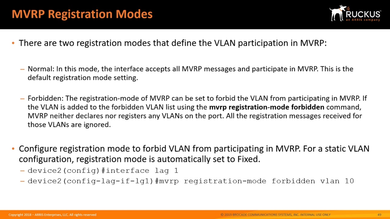 Ruckus ICX Multiple VLAN Registration Protocol MVRP – PART2 - YouTube
