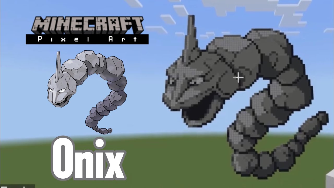 Onix Pokemon pixel art made in Minecraft - YouTube