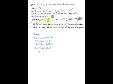 Calculus III: Vector Valued Functions--Curvature - YouTube