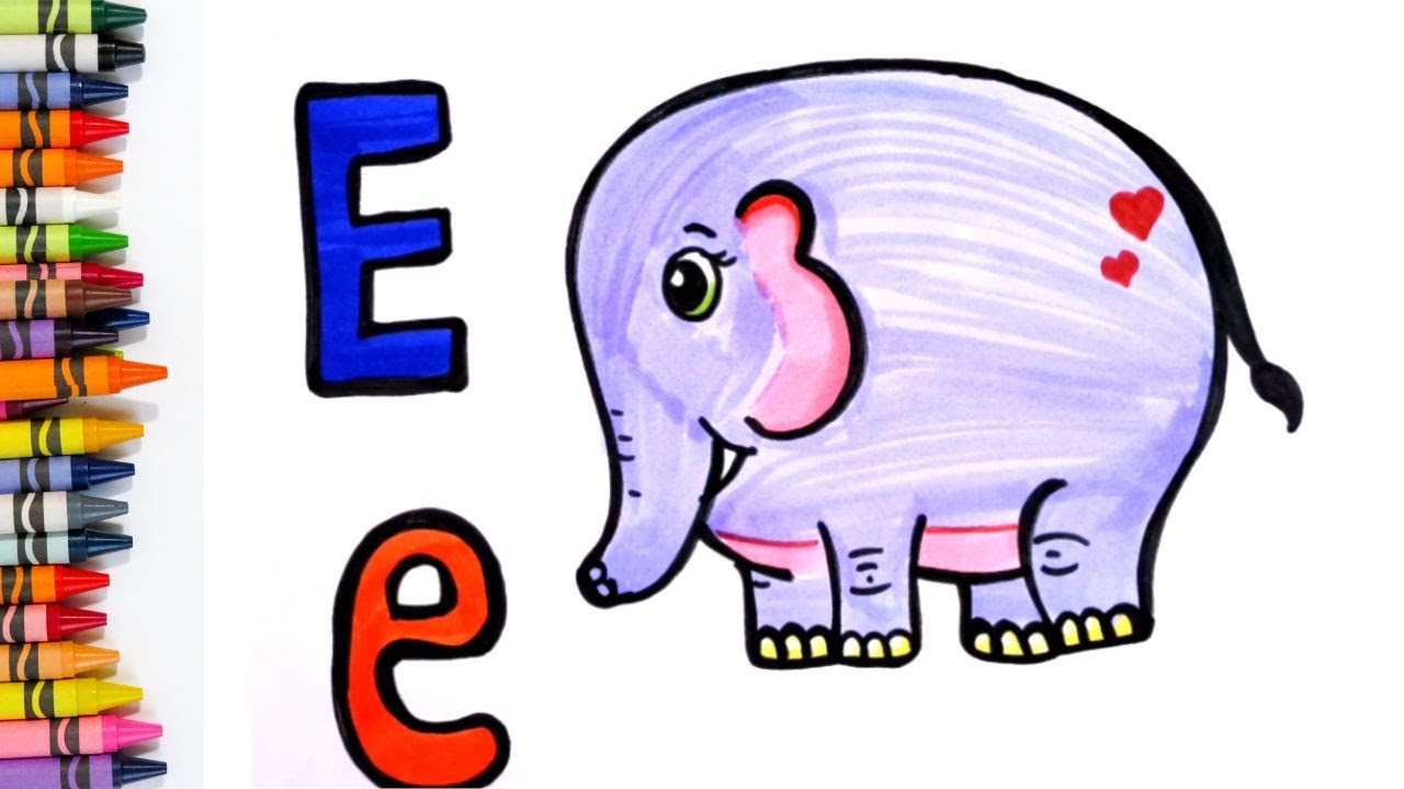 ABCD, abcd, D forDuck,E for Elephant ,F for Fish, Alpahbet & Drawing ...