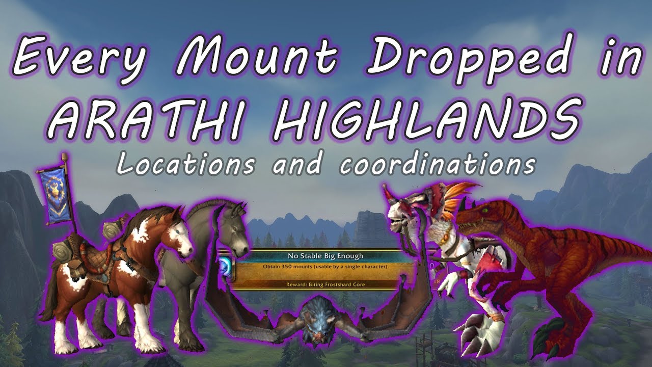 Every Mount in Arathi Highlands [Locations and Coordinations] - YouTube