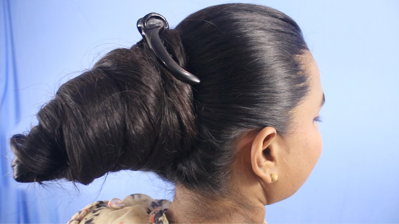 Cone Shape Hair Bun Hairstyle | Quick & Easy Everyday Messy Twisted ...