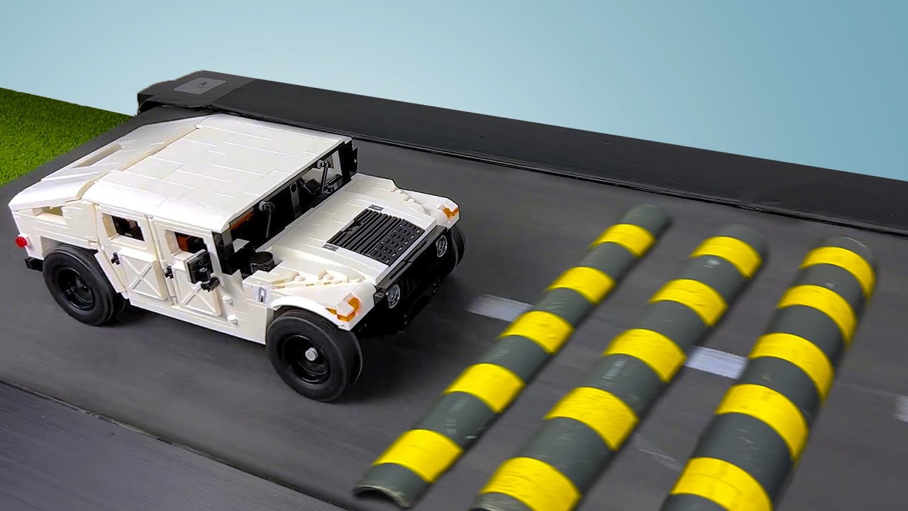 Hummer Humvee VS Massive Speed Bumps / Lego Technic CRASH Test - YouTube