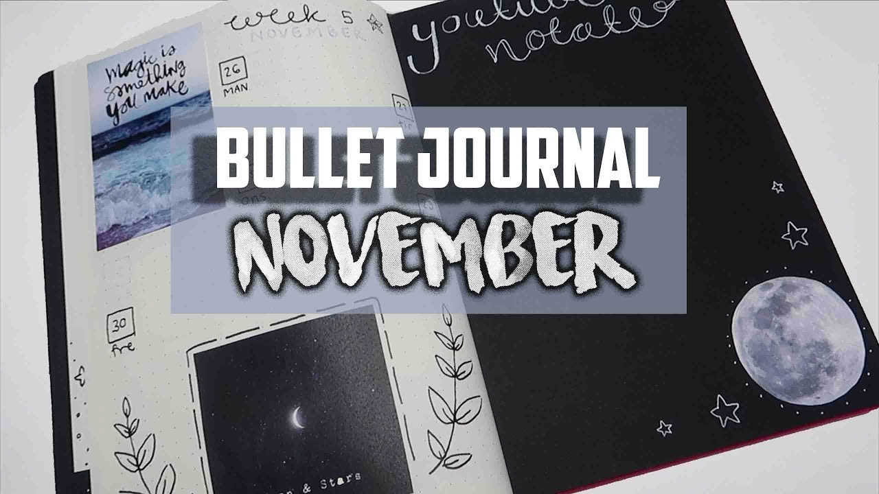 Bullet journal NOVEMBER 2018! Collage, black and white theme | Mina ...