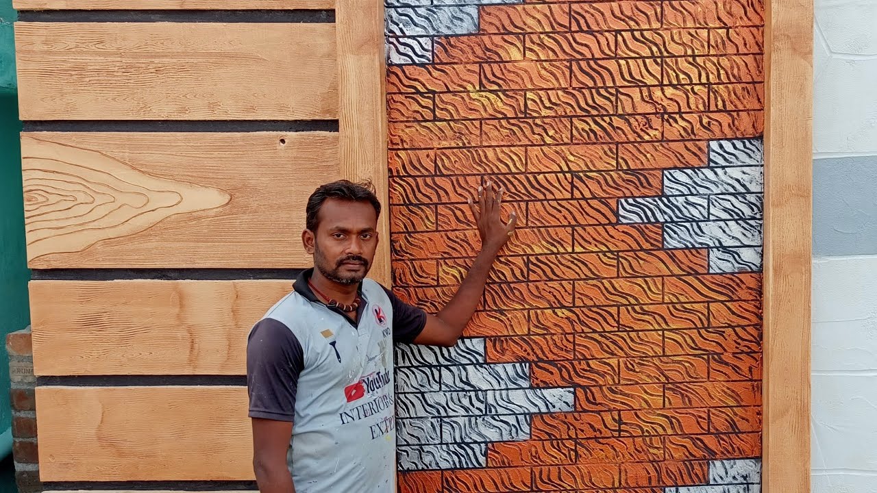how to make a brick pattern texture design in tamil/KWD - YouTube