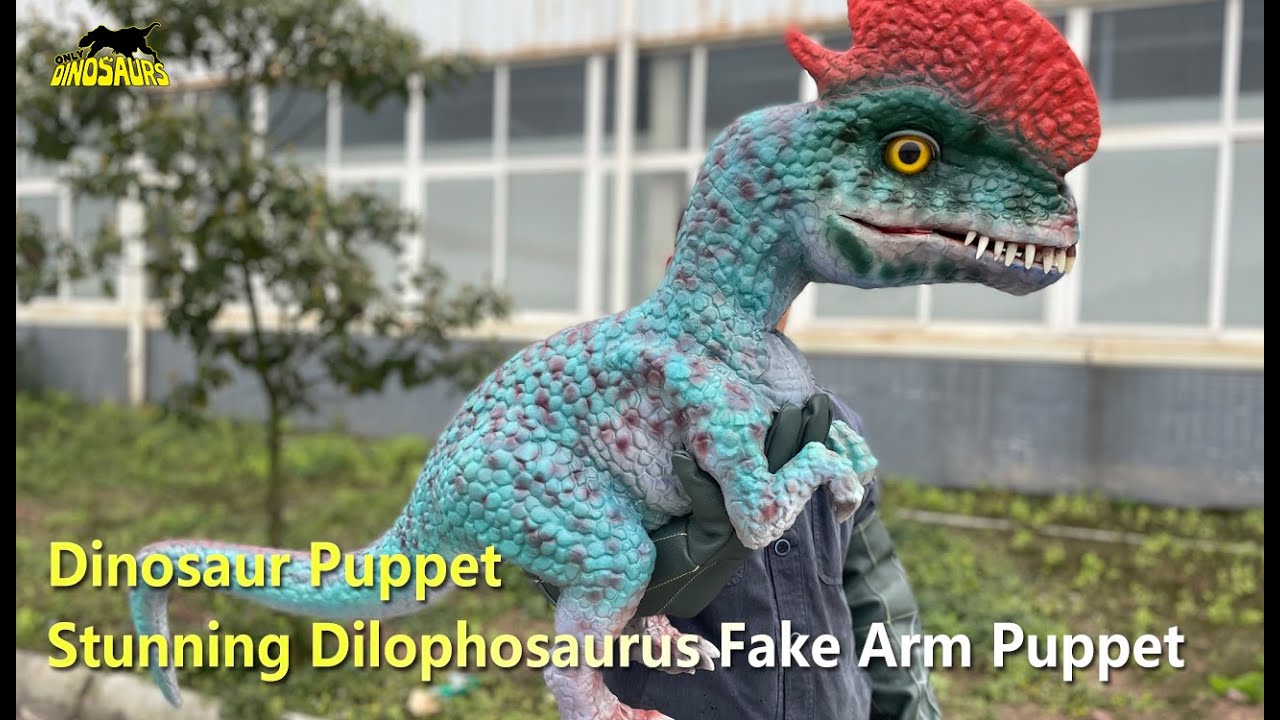 Stunning Dilophosaurus Fake Arm Puppet | Dinosaur Puppet - YouTube