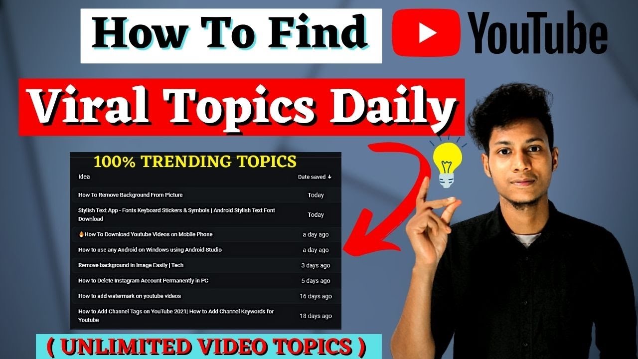 How To Get Viral Topic Daily For Youtube Videos | Youtube Video ideas ...