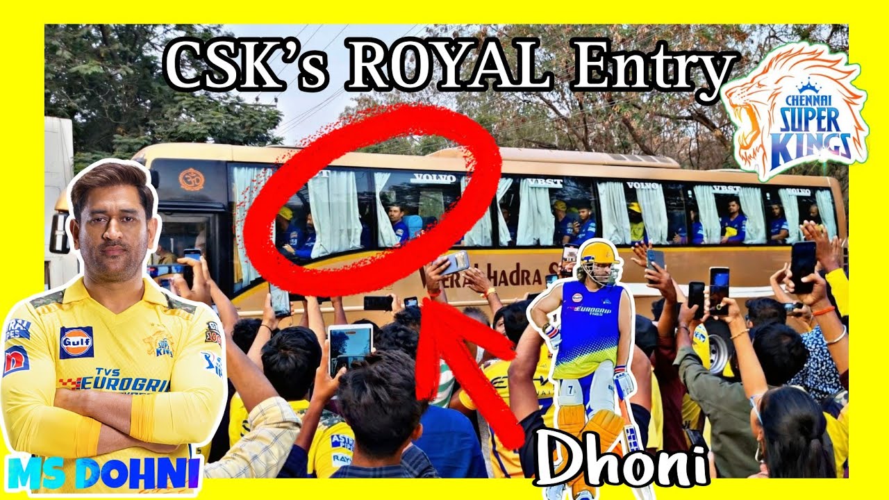 csk team bus at #uppal stadium I #csk teambus arrived in rajiv gandhi ...
