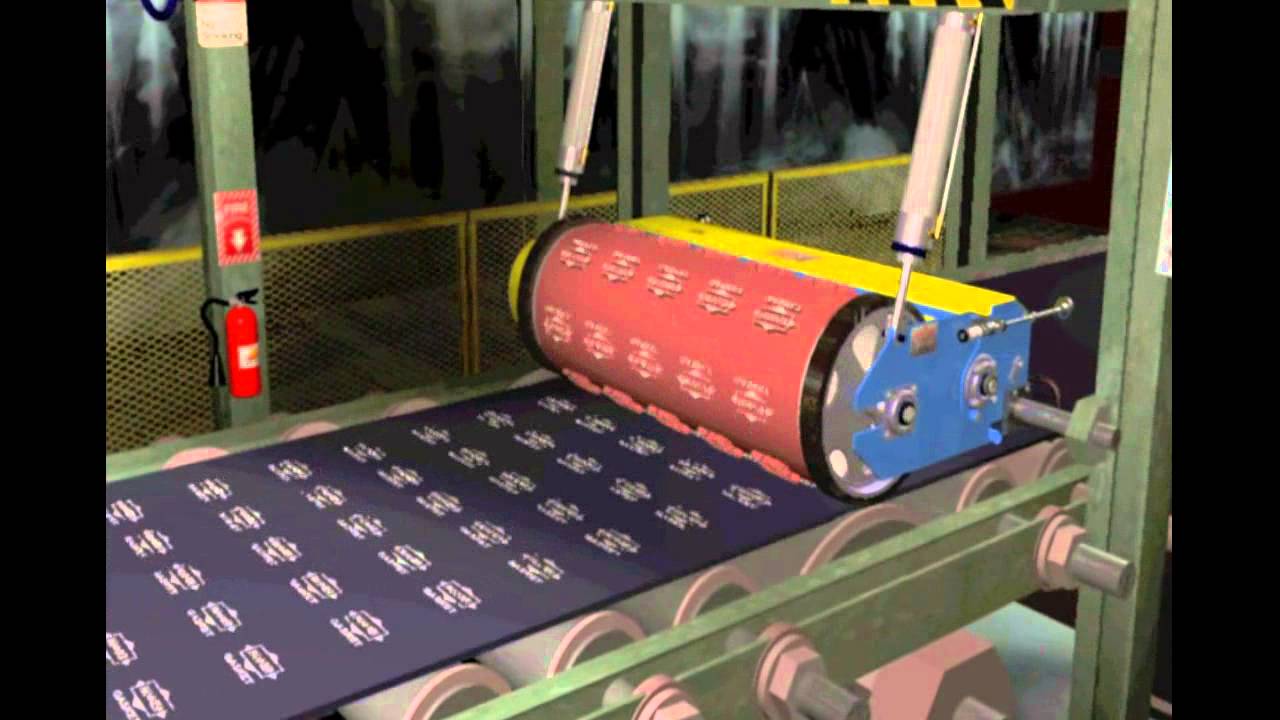 Wide Flexographic Printer - Marking Logos on Rubber Sheet - YouTube