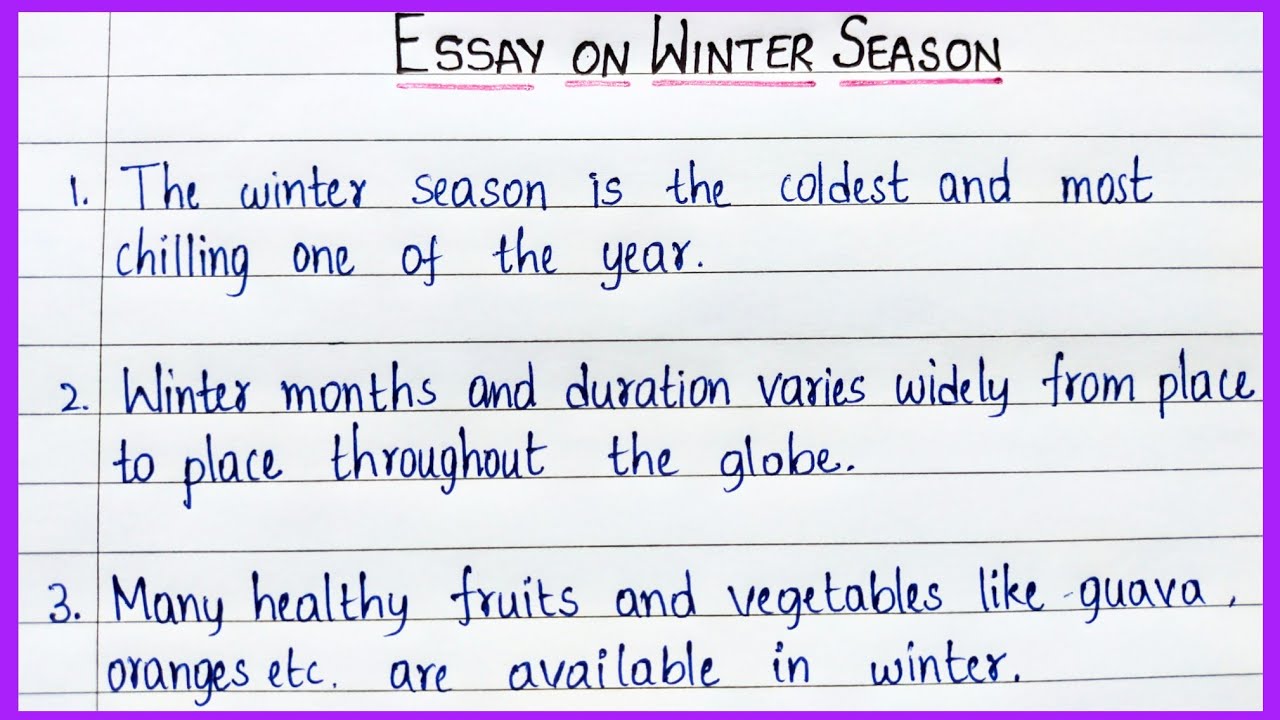 Essay on Winter Season in English | @EssentialEssayWriting | Essay ...