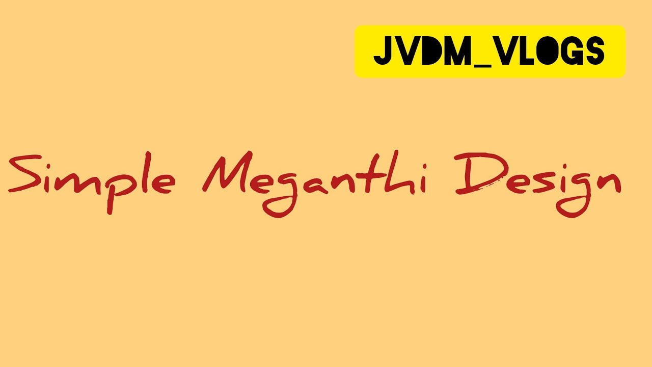 simple Meganthi (Design @Jothi-f6d ) - YouTube