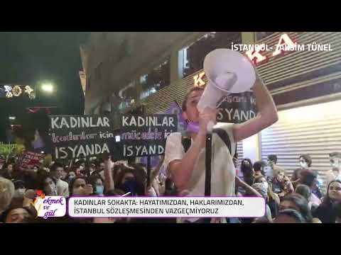İstanbul Taksim Tünel'de buluşan kadınlar: İstanbul Sözleşmesinden vazgeçmiyoruz