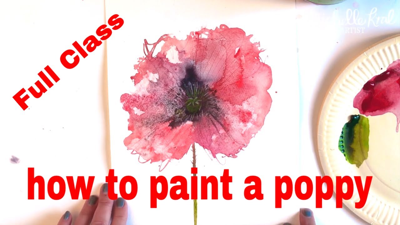 Easy Steps For Beginners: Painting A Stunning Poppy! - YouTube