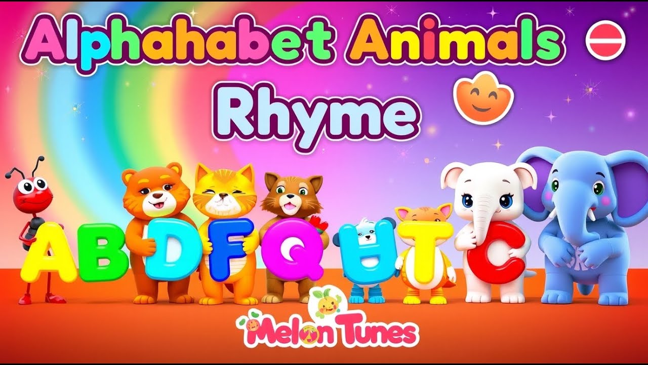 Alphabet Animals Rhyme 🐾 | A to Z Animal Song for Kids | Mini Melon ...