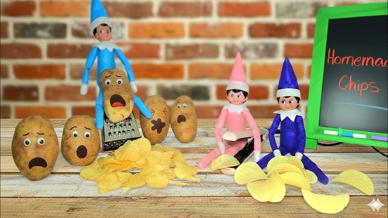 Elf on the Shelf Homemade Potato Chips!!! Day 17 - YouTube