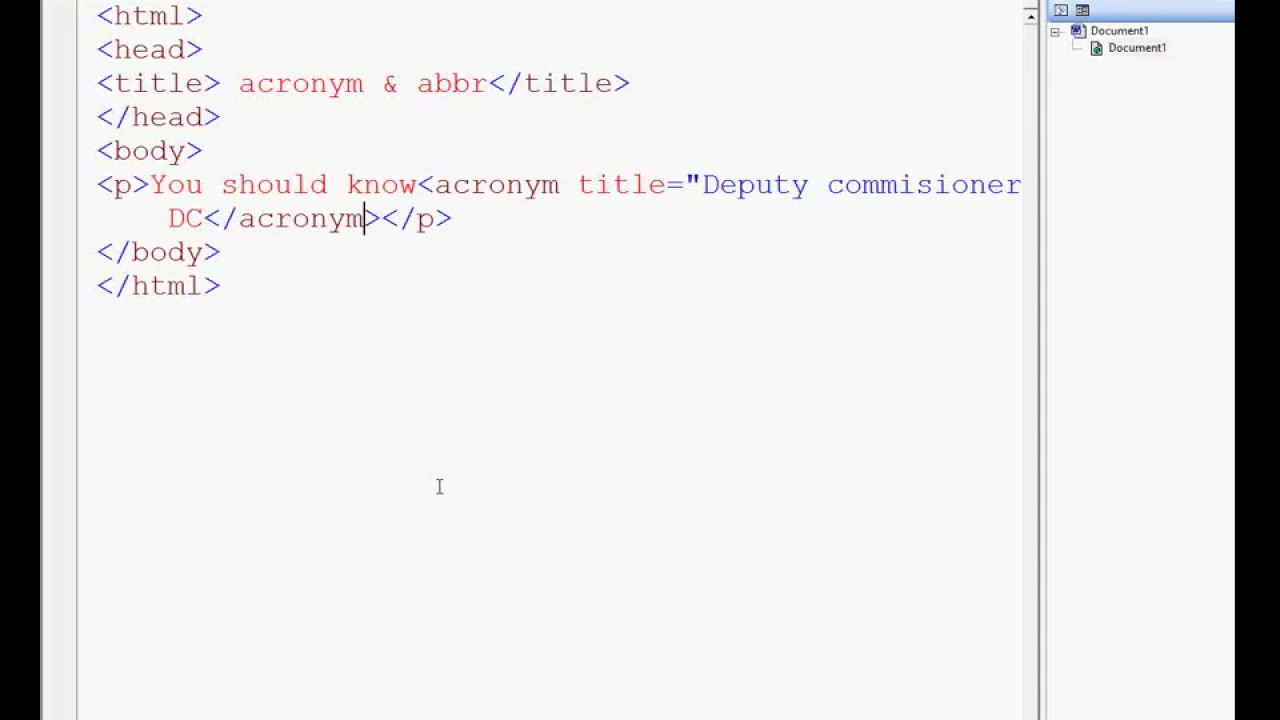 html5 video tutorial- using abbr and acronym element - YouTube